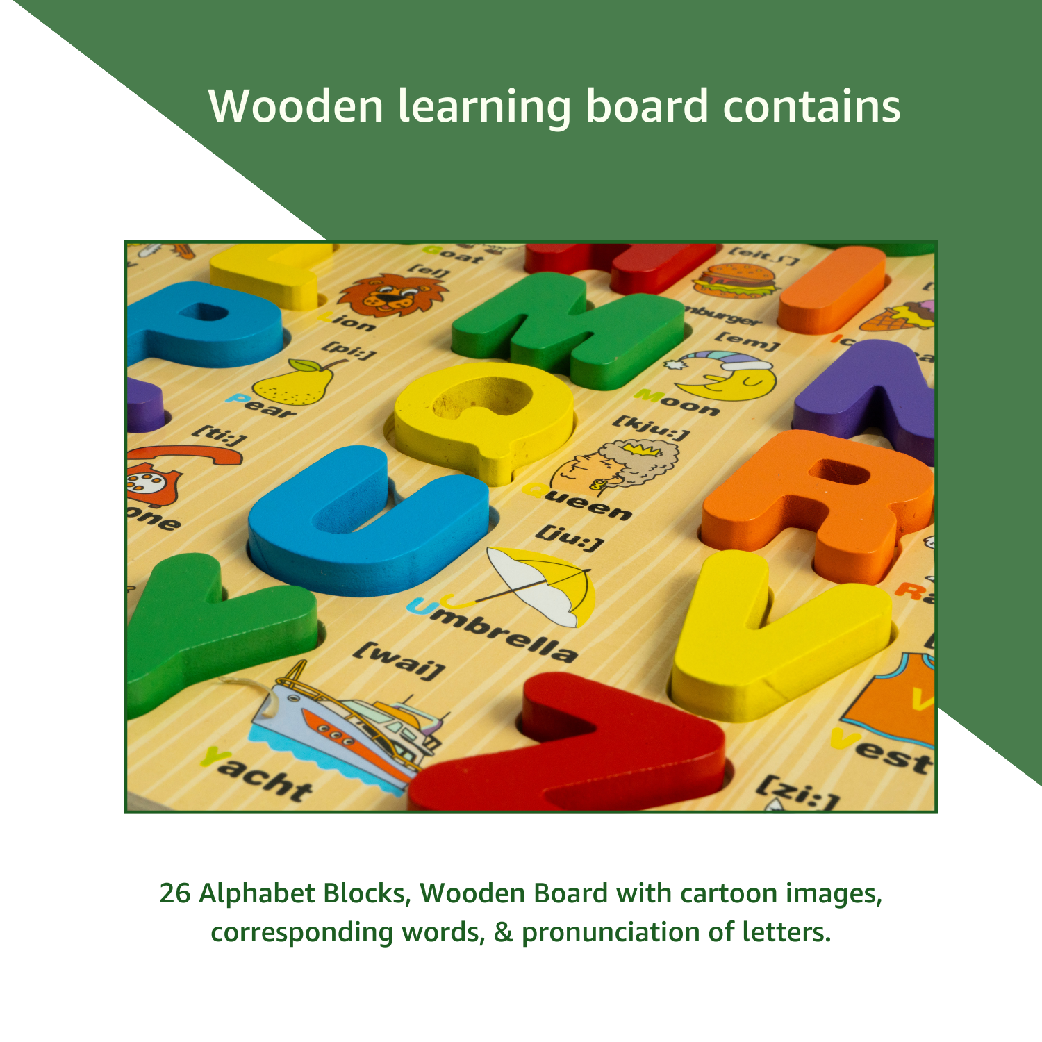 Buy Alphabet Learning Board (Wooden) | Letter Matching Puzzle | Cube Lelo