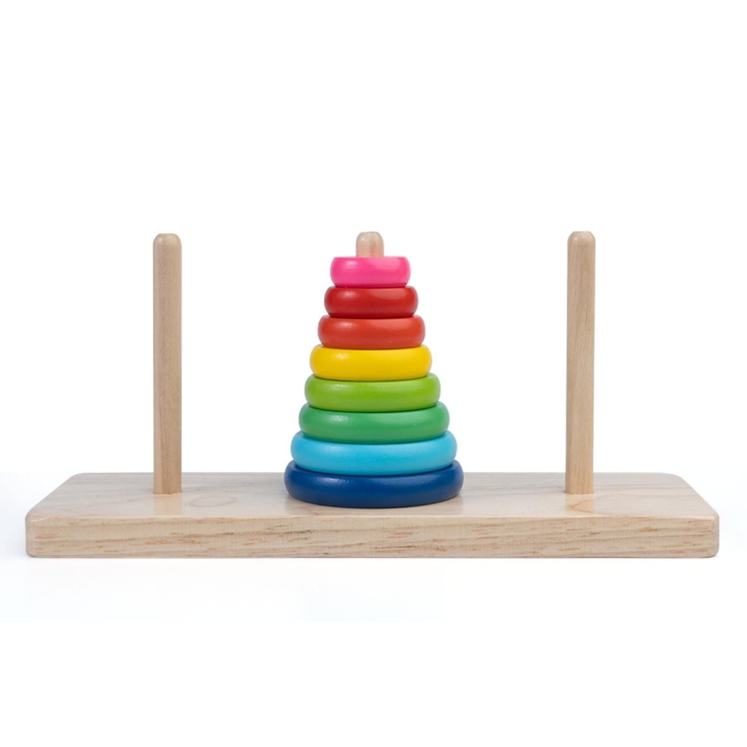 Buy Wooden Rainbow Tower | Tower of Hanoi Puzzle Online | Cube Lelo